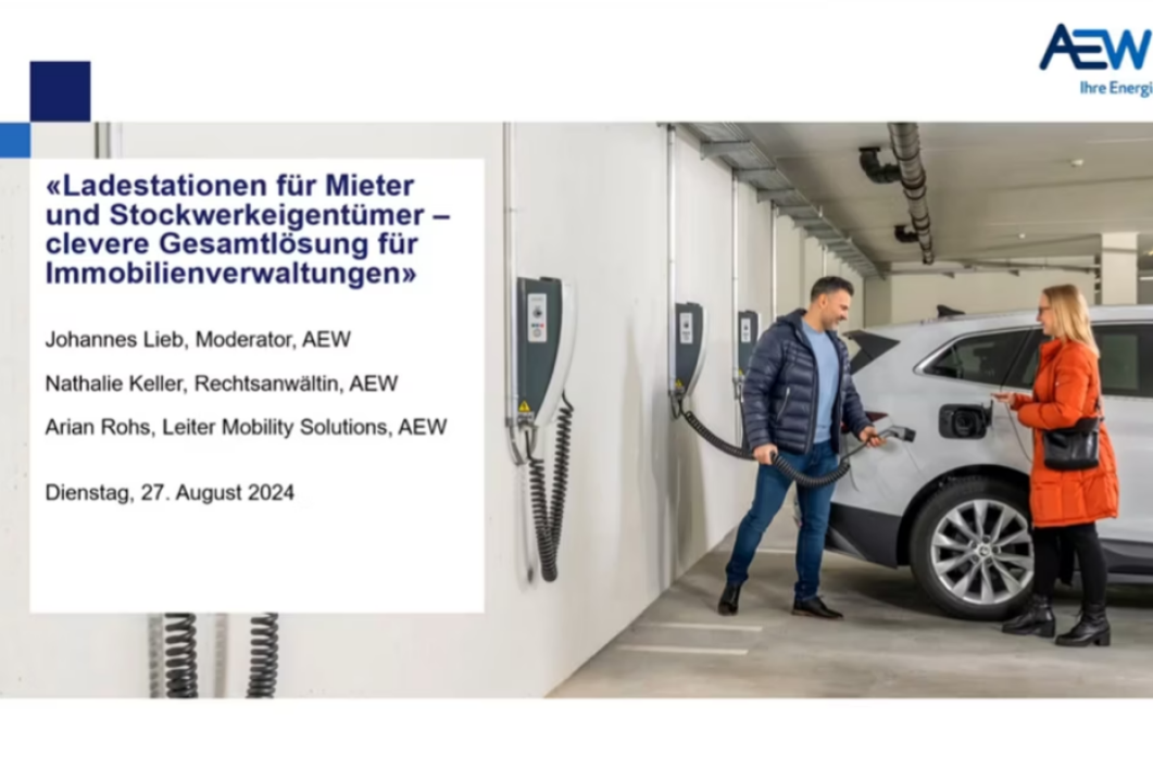 Inhalt Webinar «Ladestationen für Mieter und Stockwerkeigentümer ...